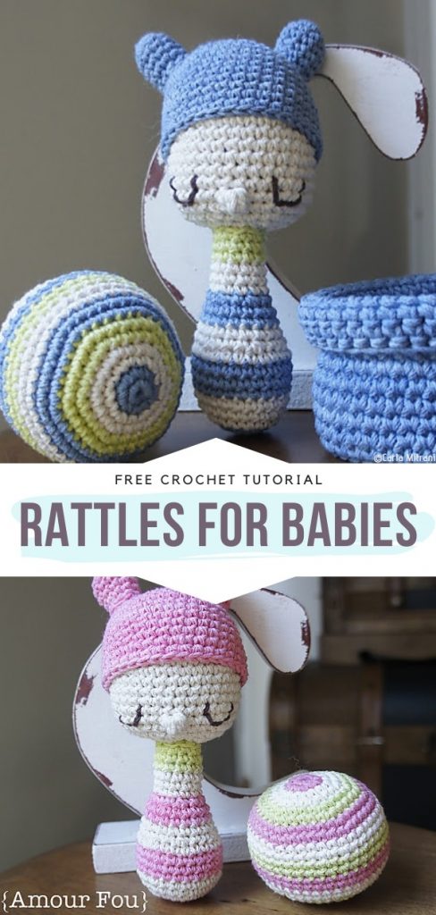 Color Block Rattles Free Crochet Pattern