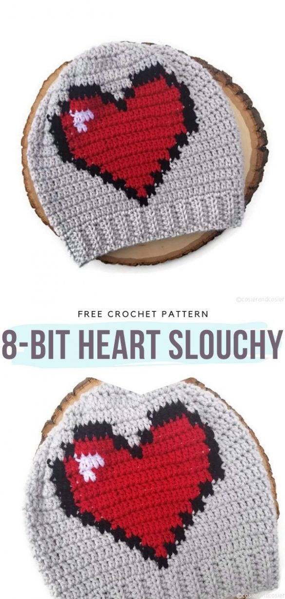 Valentine's Heart Beanies with Free Crochet Patterns