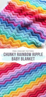 Colorful Ripple Stitch Blanket Free Crochet Patterns