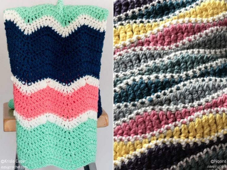 Our Favorite Stylish Crochet Waves Blankets - Free Patterns
