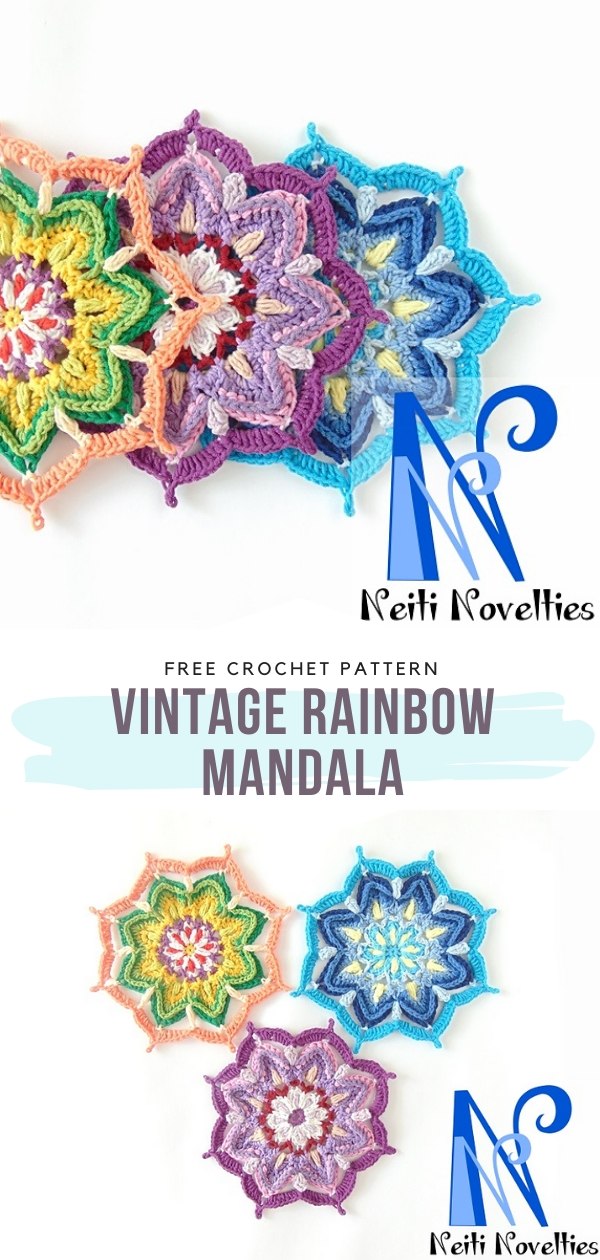 Rainbow Mandalas Free Crochet Patterns