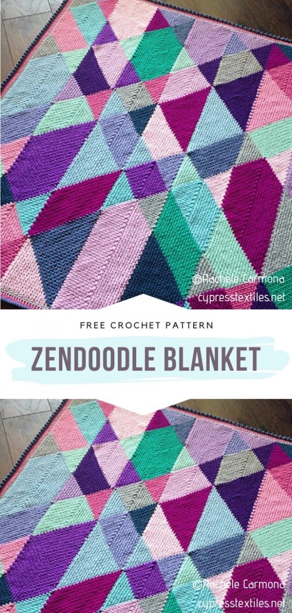 Funky Triangle Crochet Blanket Free Patterns