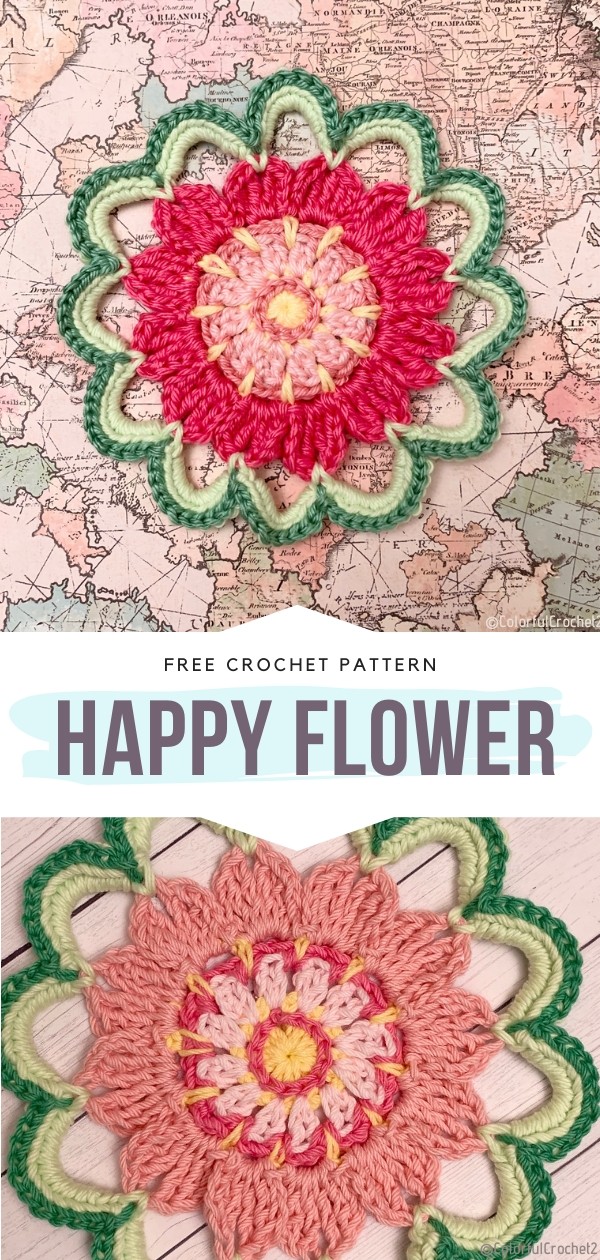 Happy Flowers Free Crochet Patterns