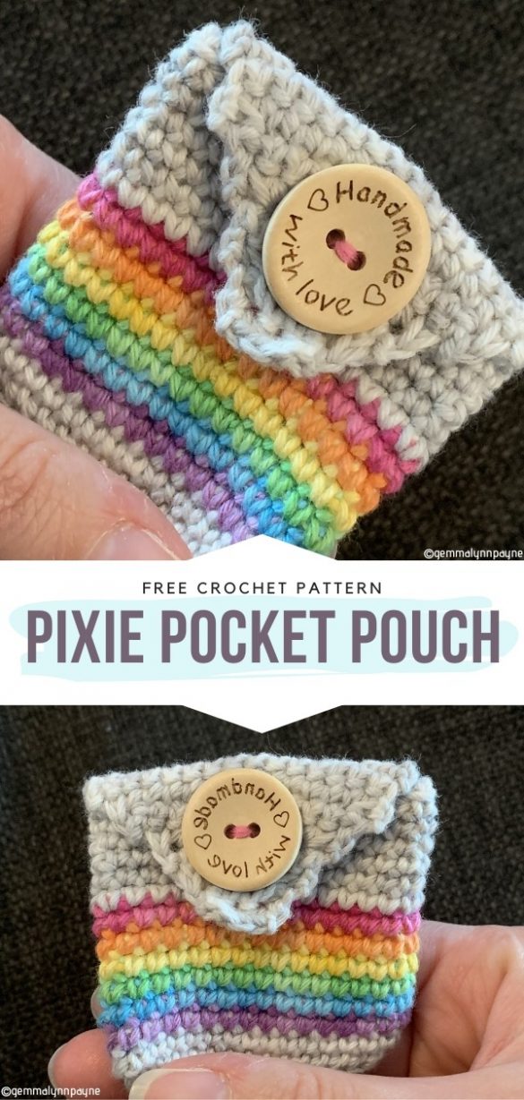 Sweet and Colorful Crochet Pouches with Free Patterns