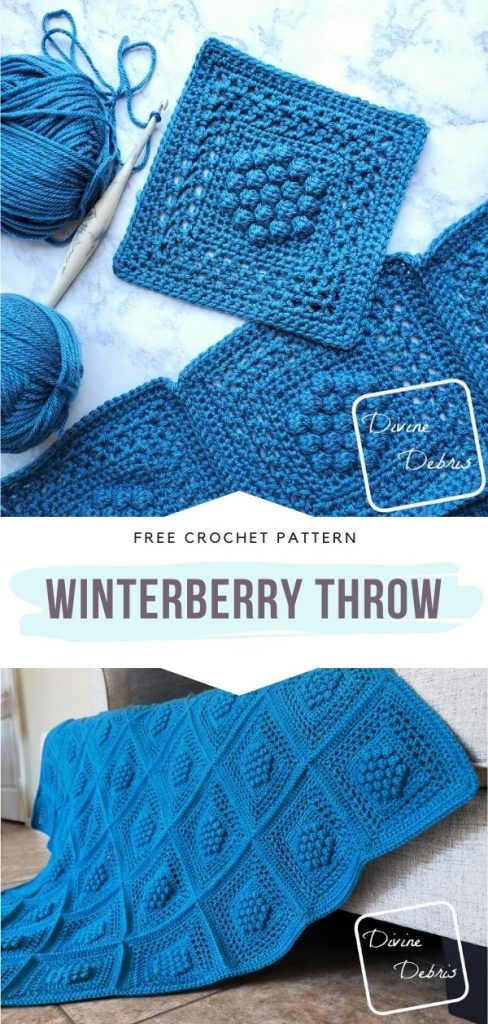 Poetic Shades of Blue Throws with Free Crochet Patterns