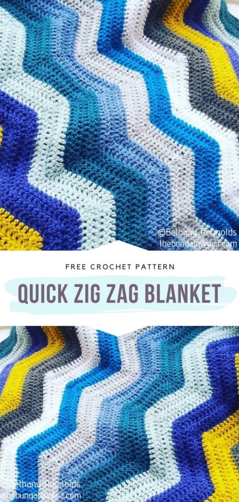 Awesome Zig-Zag Stitch Crochet Blankets - Free Patterns