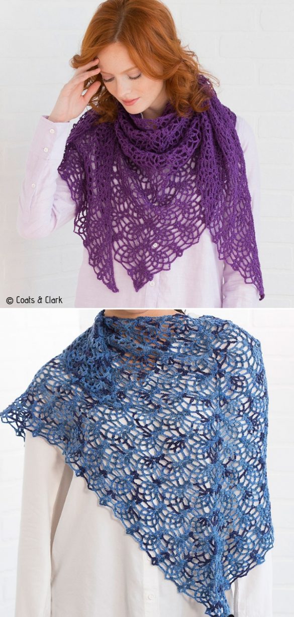 Crochet Pineapple Shawls Free Patterns