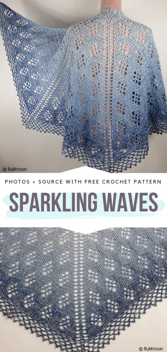 Hues of Blue Crochet Shawls - Free Patterns
