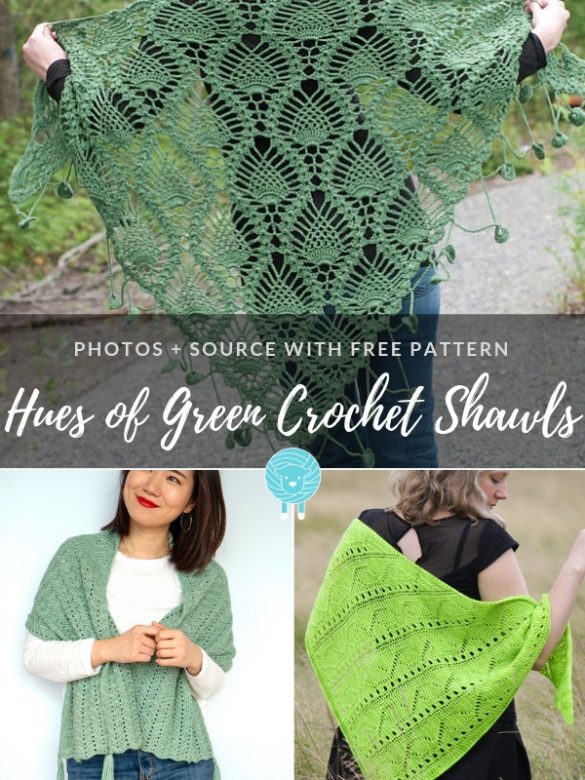 Hues of Green Crochet Shawls - Free Crochet Patterns
