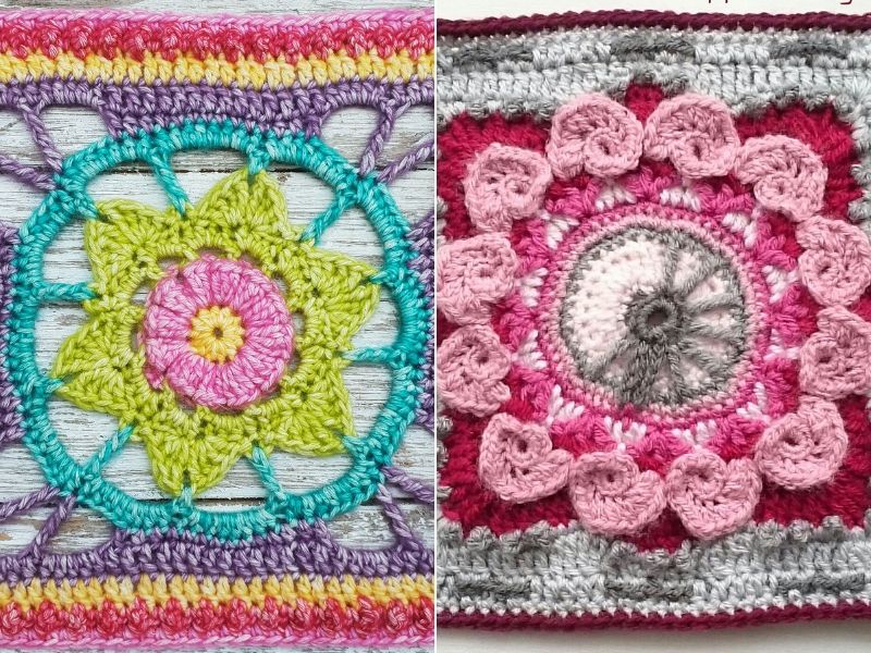 Lovely Flower Squares Free Crochet Patterns