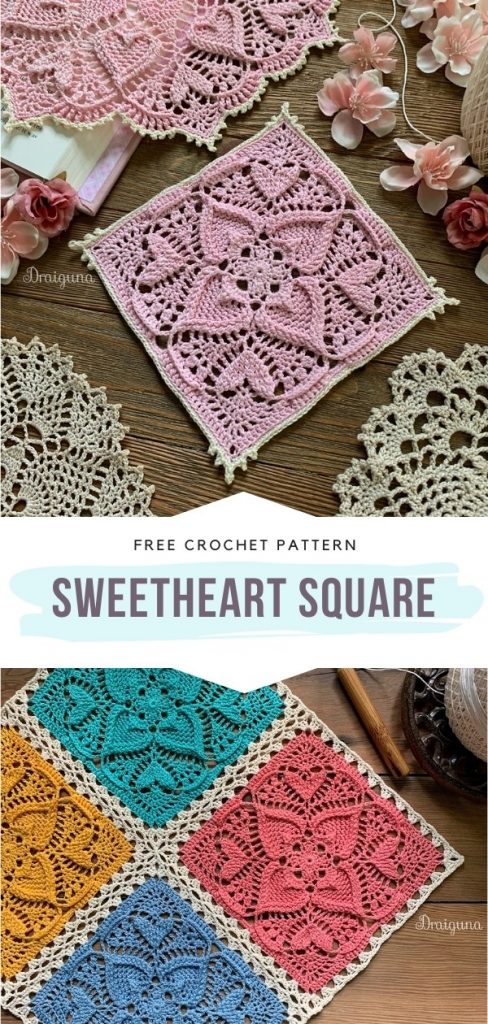Artistic Lace Motif Crochet Squares - Free Patterns