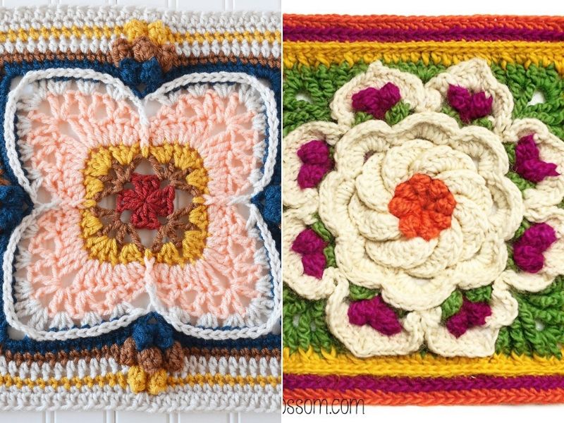Incredible Flower Squares - Free Crochet Patterns