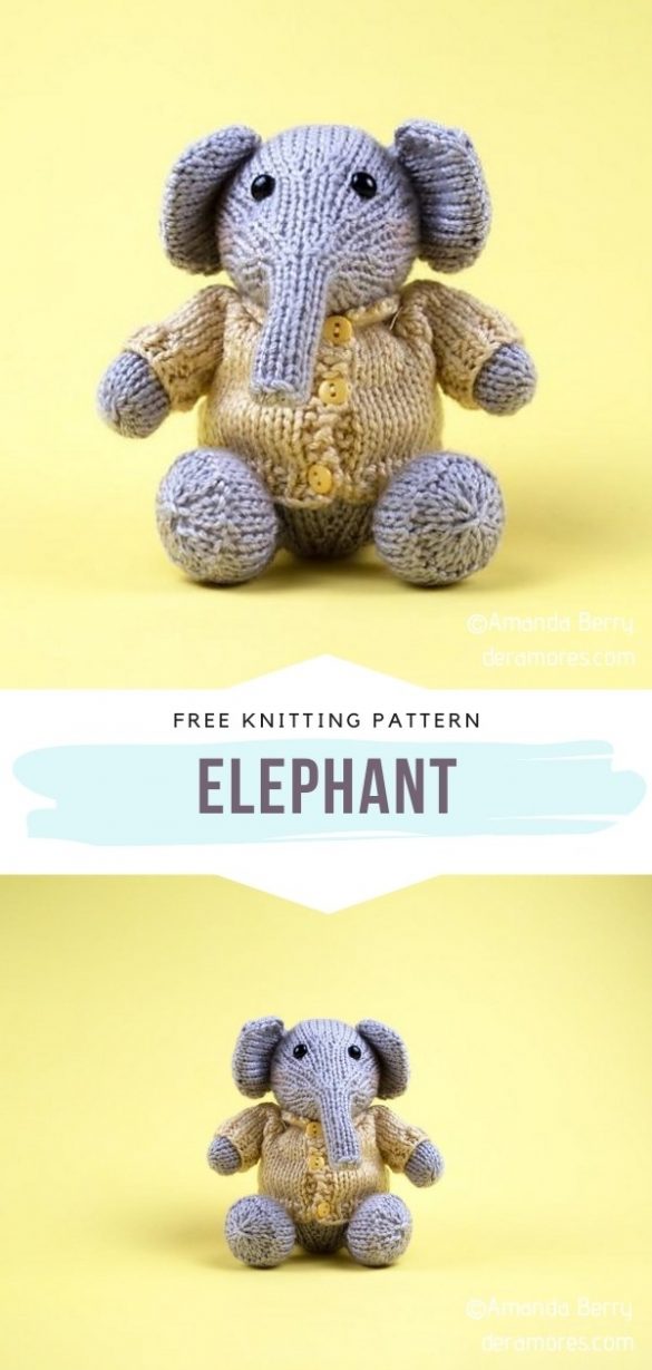 Sweet and Tiny Knitted Elephants with Free Patterns