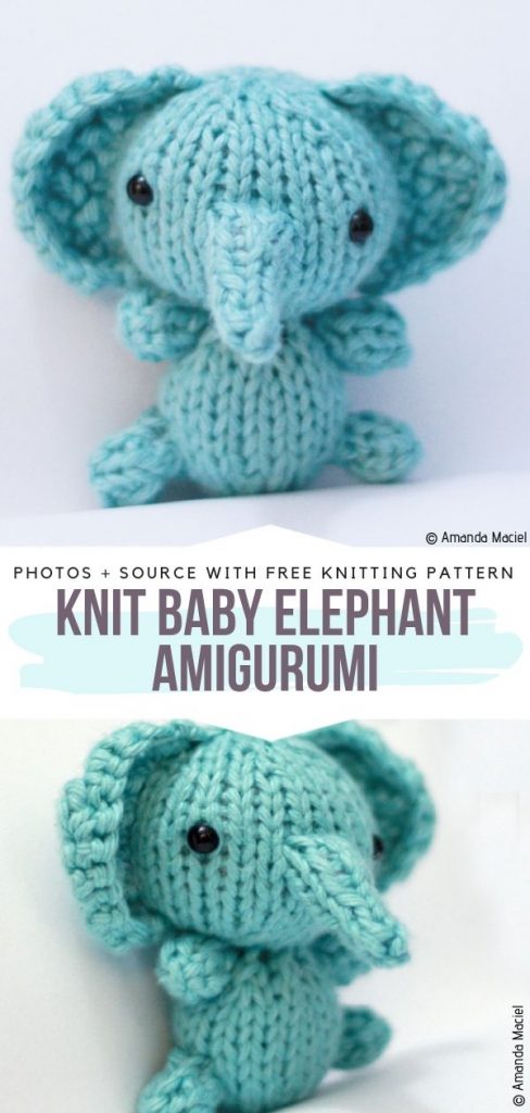 Tiny Knitted Elephants Free Patterns