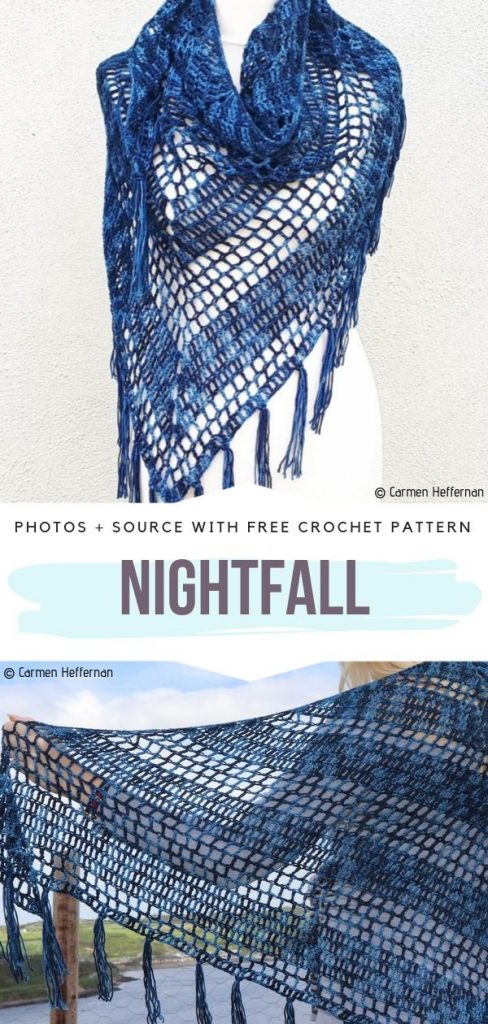 All the Shades of Blue Shawls - Free Crochet Patterns