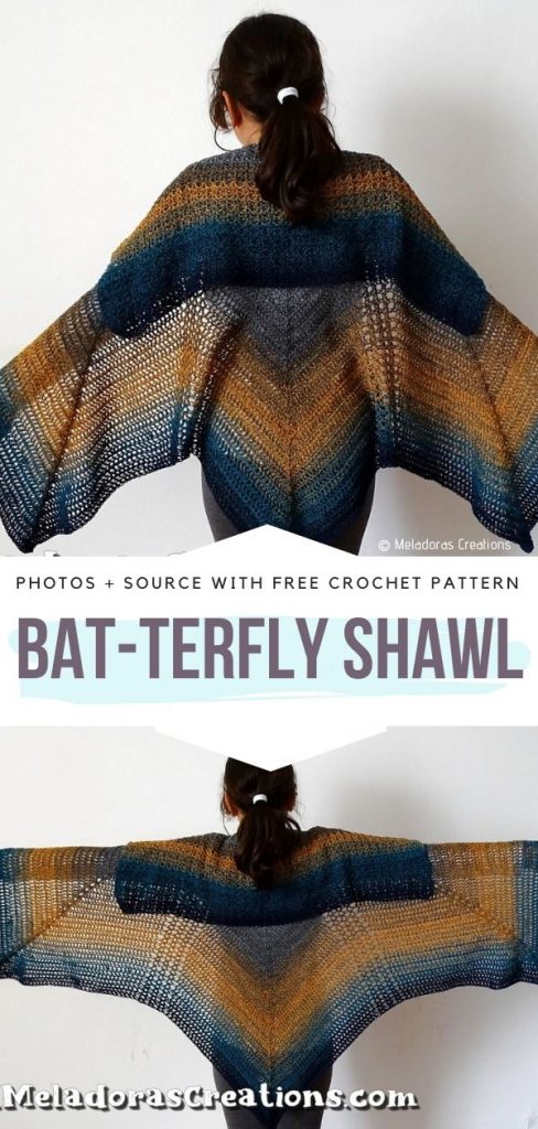 Striking Butterfly Shawls with Free Crochet Patterns