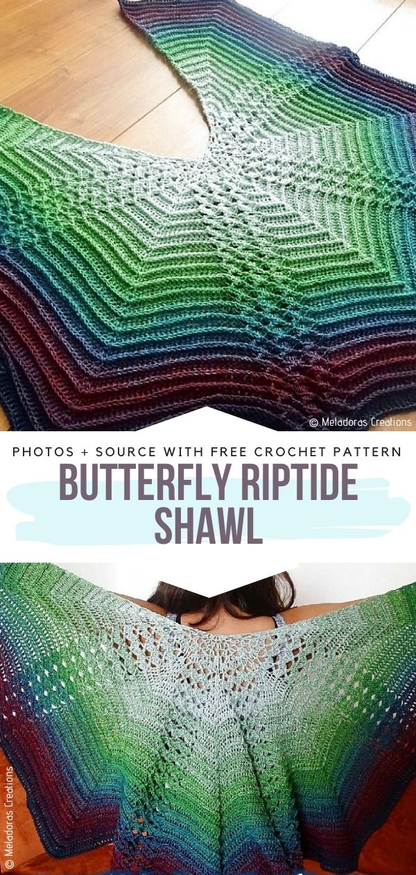 Striking Butterfly Shawls with Free Crochet Patterns