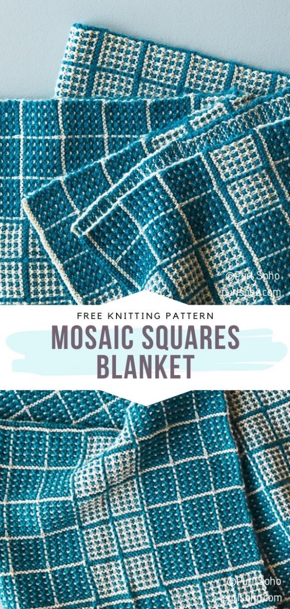Modern Mosaic Blankets Free Knitting Patterns
