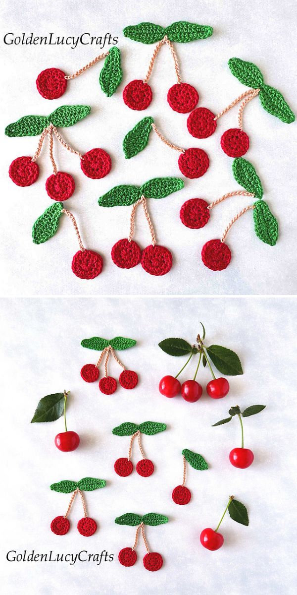 Fruit and Veggies Applique Free Crochet Patterns
