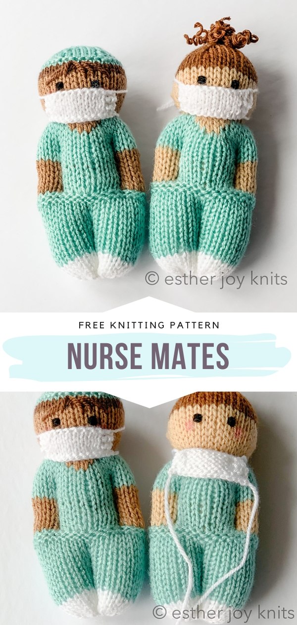 Nurses and Doctors Softies Free Knitting Patterns