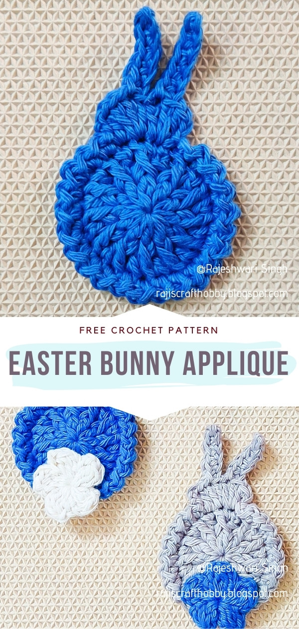 Easter Bunny Appliques - Free Crochet Patterns