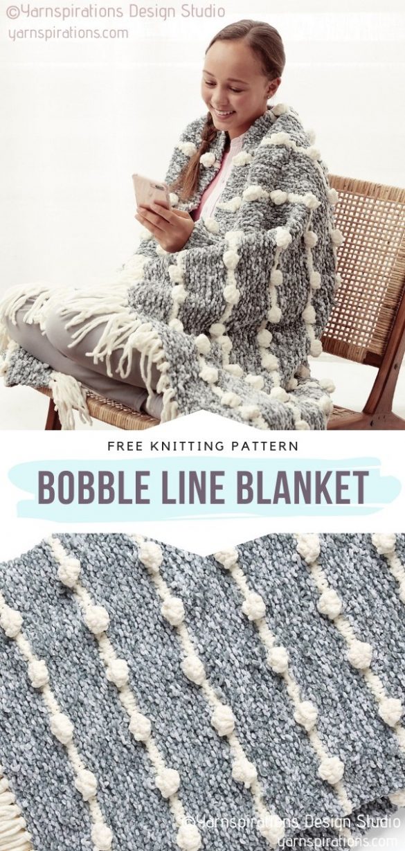 Bubbly Bobble Stitch Blankets - Free Knitting Patterns