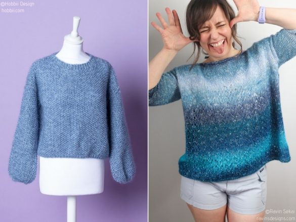 Ocean Blue Light Sweaters - Free Knitting Patterns
