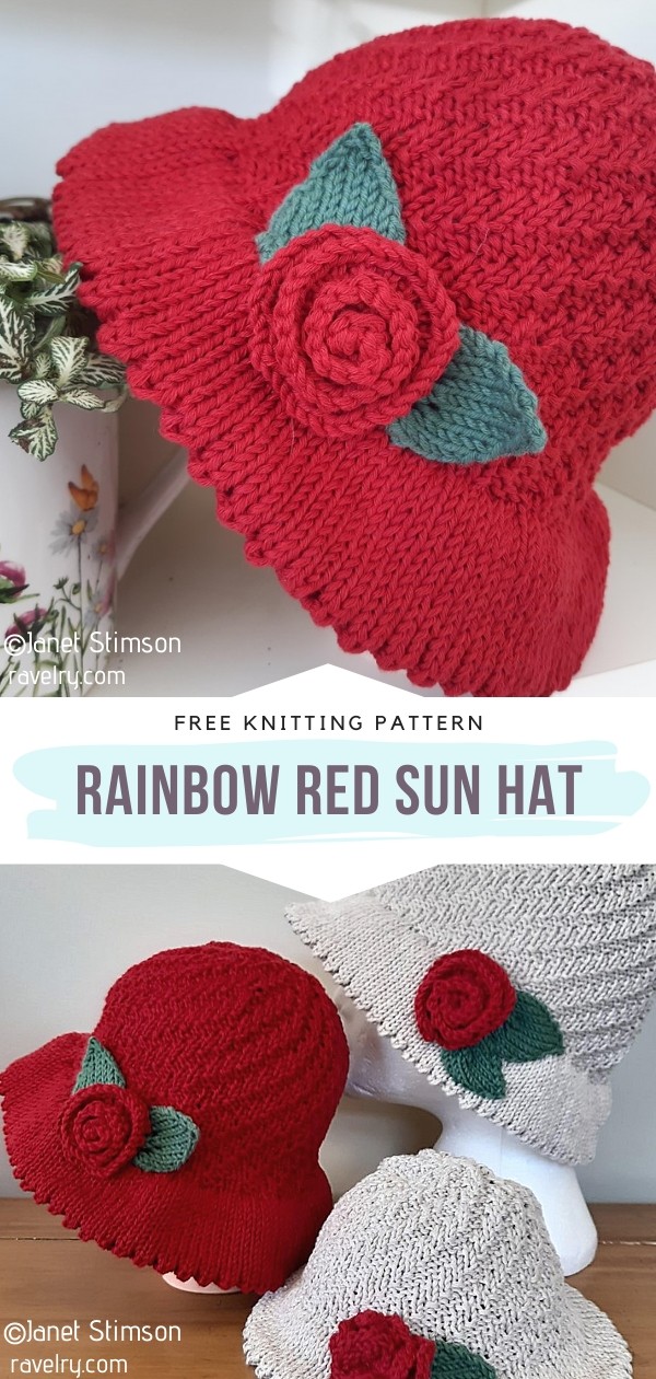 Girly Sun Hat Free Knitting Patterns