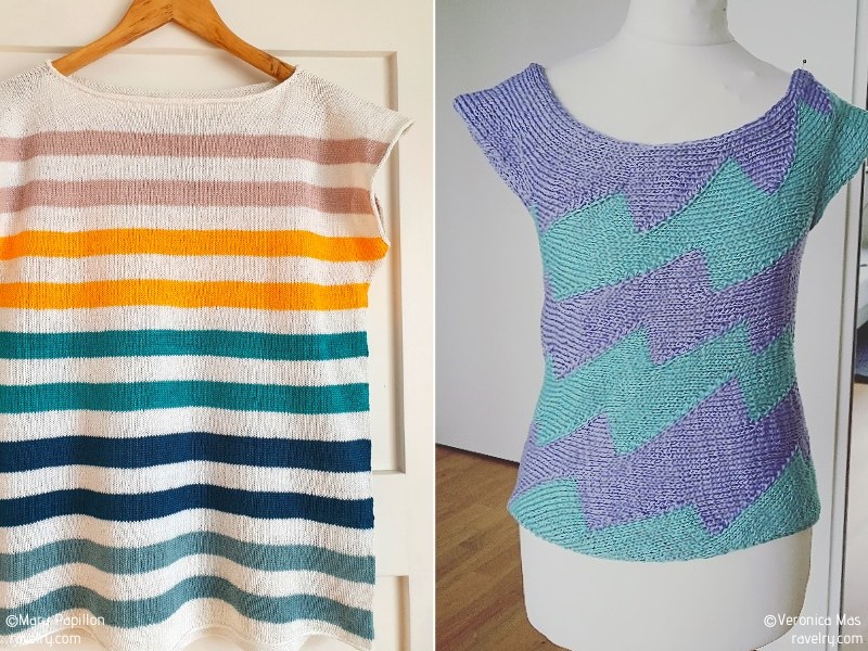 Spring Colors Knit Tees - Free Patterns