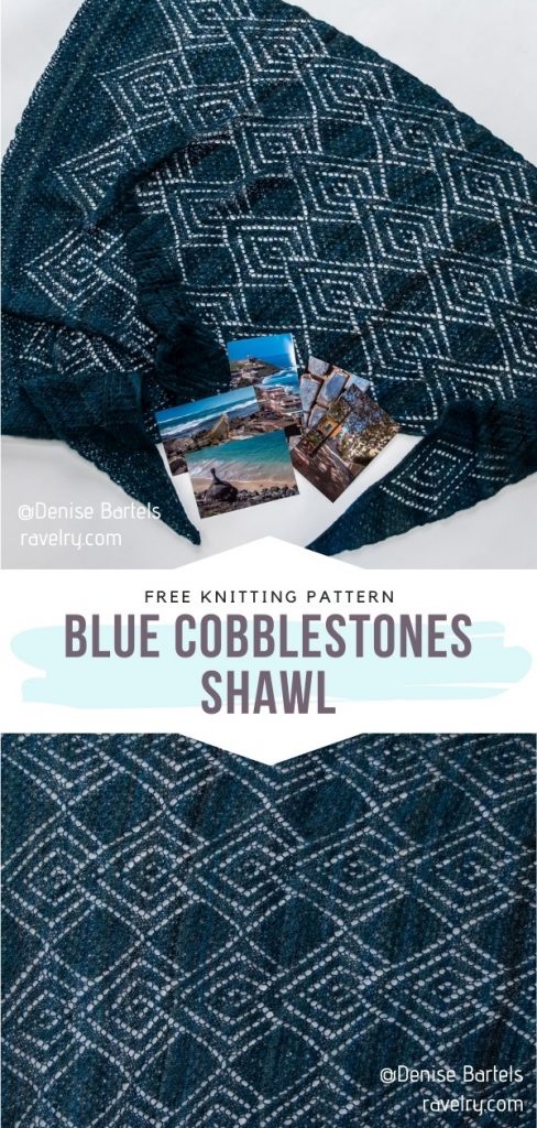 Midnight Blue Bling Shawls with Free Knitting Patterns