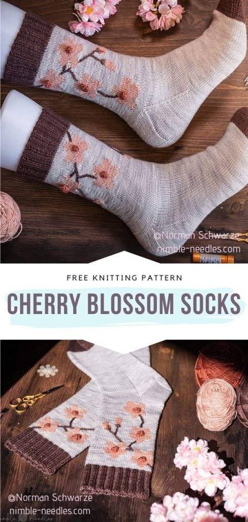 Spring Flowers Socks - Free Knitting Patterns