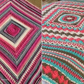 Lovely Afghans in Bright Colors - Free Crochet Patterns