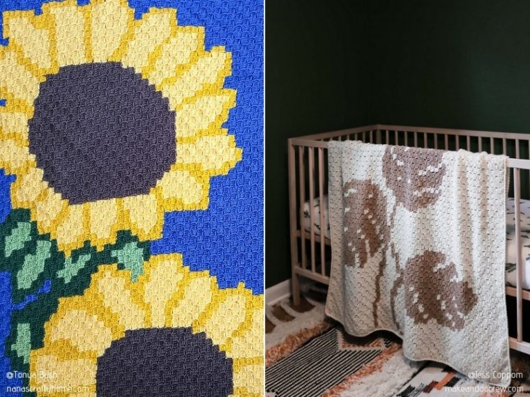 C2C Blankets Inspired by Nature - Free Crochet Patterns
