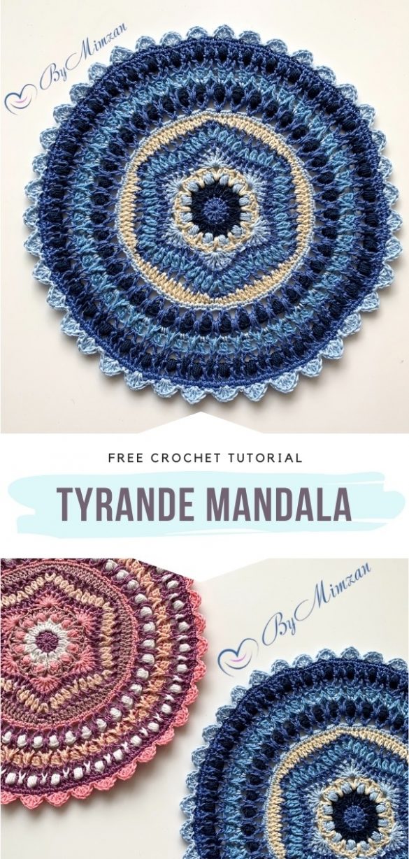Decorative Mandalas in Cool Shades - Free Crochet Patterns