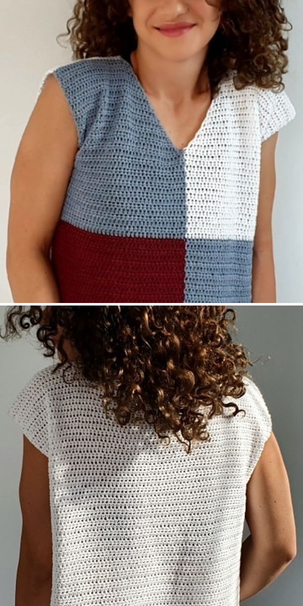 Color-Block Crochet Tops with Free Patterns for Beginners