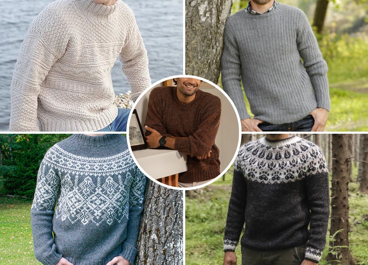 Fall Forest Men's Jumpers - Free Knitting Patterns
