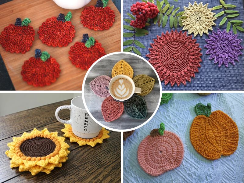 Celebration of Fall Crochet Coasters - Free Patterns