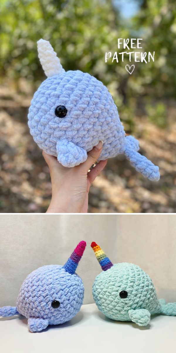 Cute Amigurumi Narwhals with Free Crochet Patterns